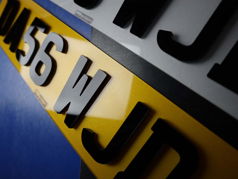 Set of Deluxe Extra Thick 5mm Luxury Laser Cut 4D Number Plates - Order Now