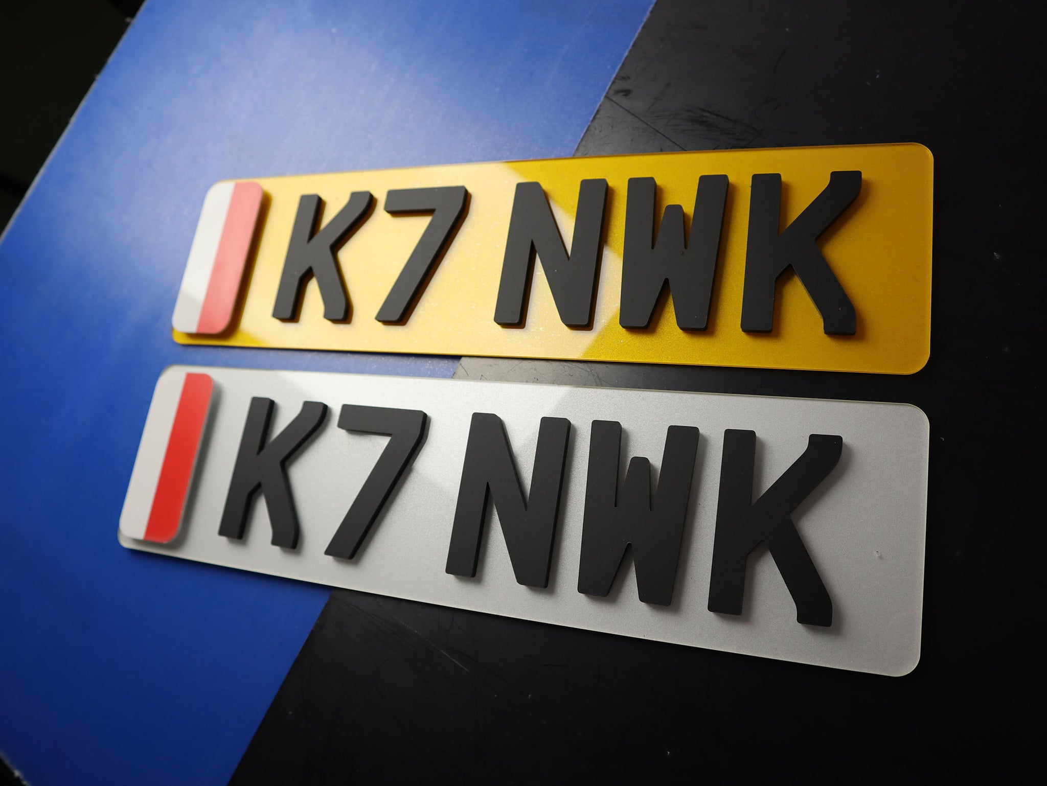 Custom Poland Flag Shortened 4D Matte Number Plates LB04