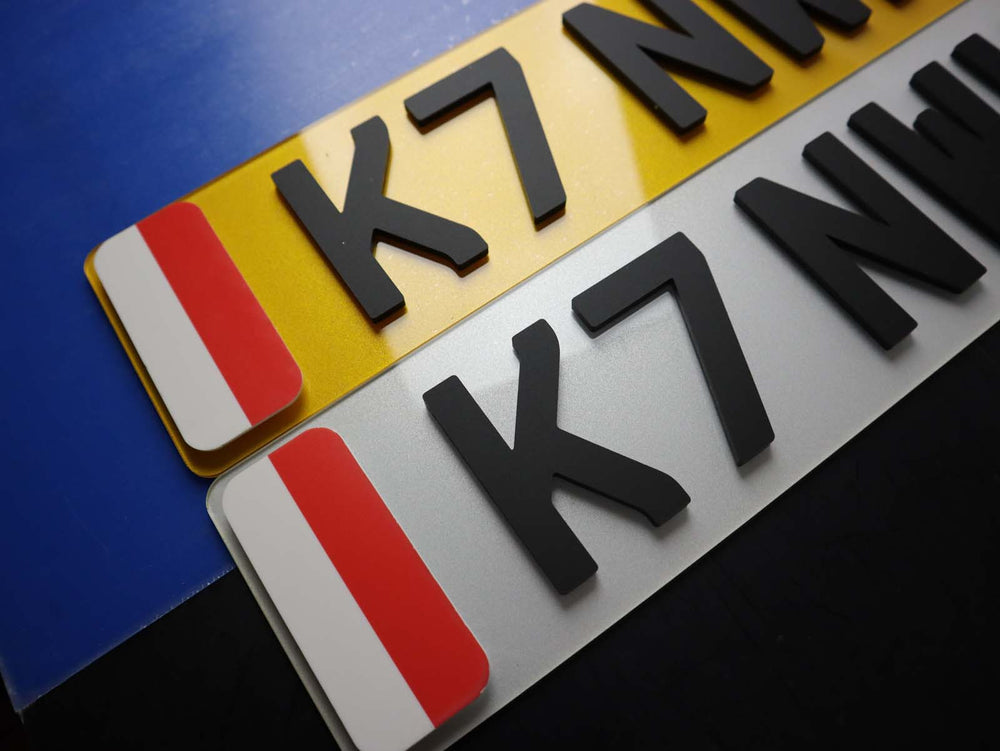 Pair of Sleek Matte Stealth Premium 5mm Laser Cut 4D Number Plates ...