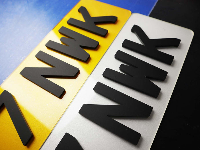 Pair of Sleek Matte Stealth Premium 5mm Laser Cut 4D Number Plates ...