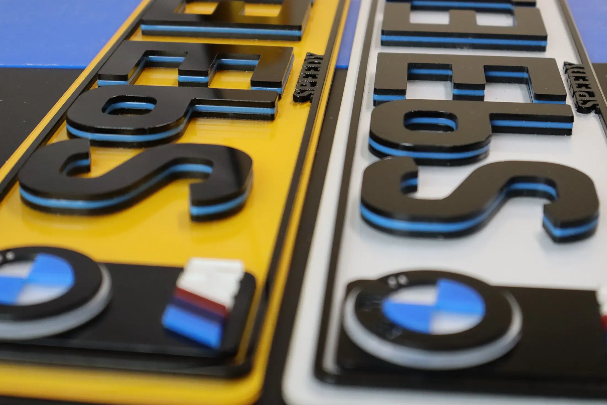 ‘SPEEDY’ Custom 4D Number Plates for Convertible BMW – Triple Layer Bu