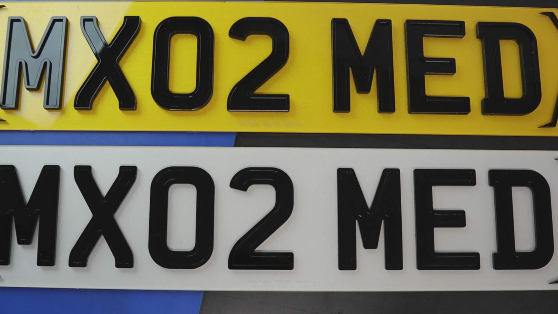 Hex Plates with Inverted Ghost Lettering and Chevron Borders LB21